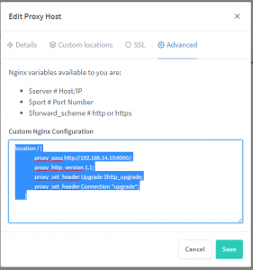 NGINX-PROXY-MANAGER with XOA/Xen Orchastra – Spencer's Blog